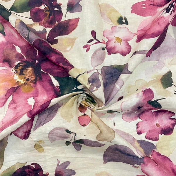 Printed Linen Big Floral Digital – Salonee Silks N Cotton