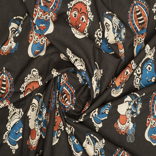 Kalamkari Cotton kathakali Faces Black – Salonee Silks N Cotton